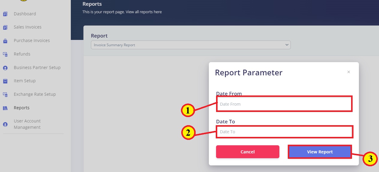 Generating a Report – GRA E-VAT