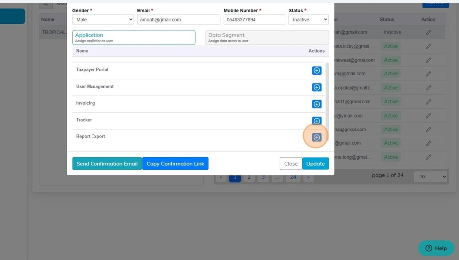 How to assign the Report Export Application to your EVAT Suite account. – GRA E-VAT